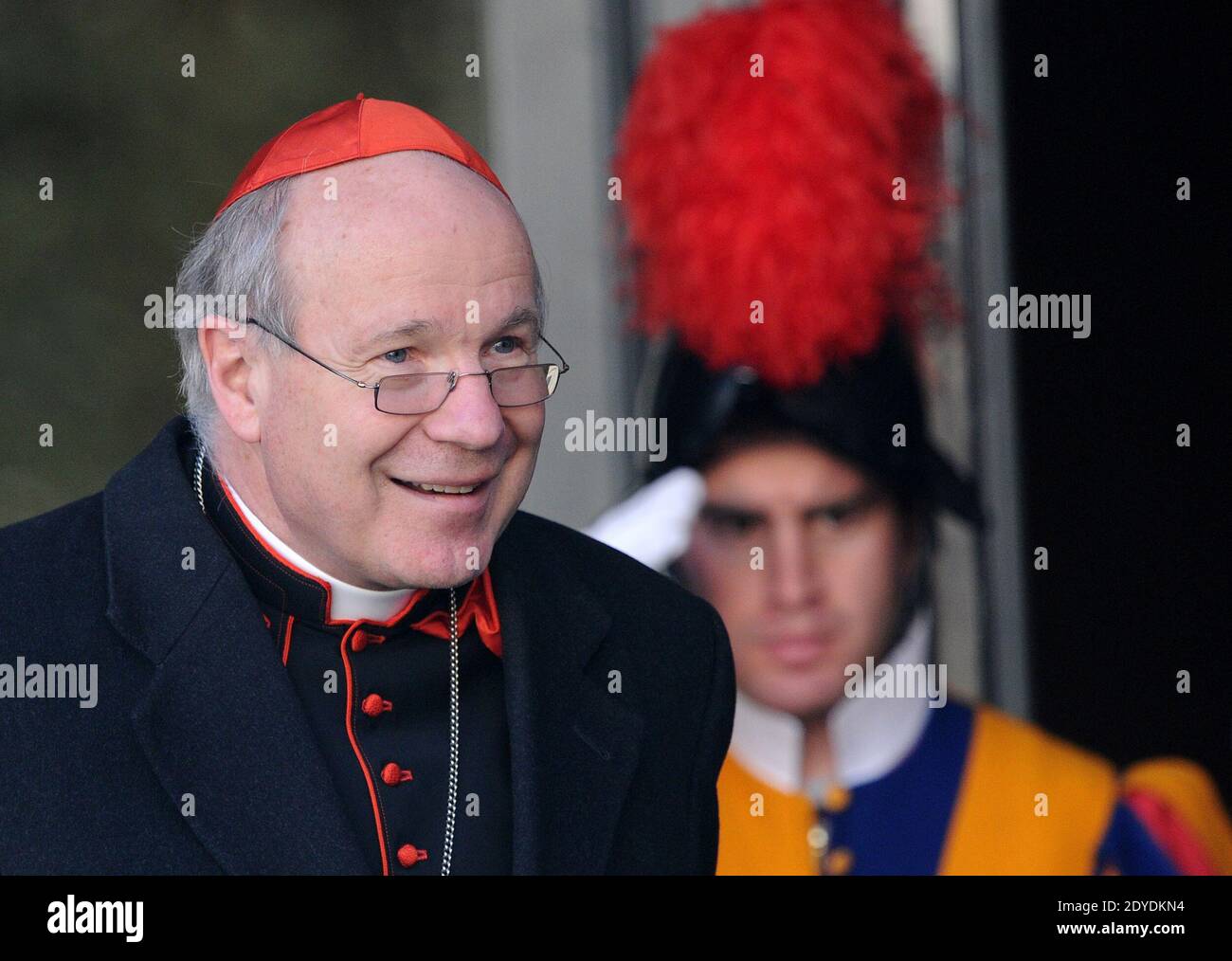 Austrian Cardinal Christoph Schonborn arrives the Vatican on February ...