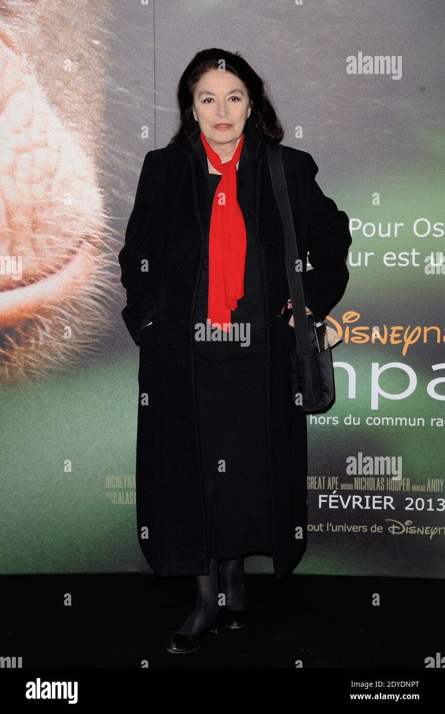 Anouk Aimee attending the premiere of Chimpanzes held at the Grand Rex ...