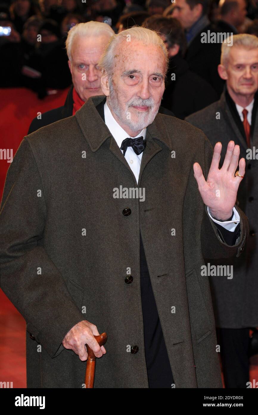 Christopher Lee attending the 'Night Train to Lisbon' Premiere during ...