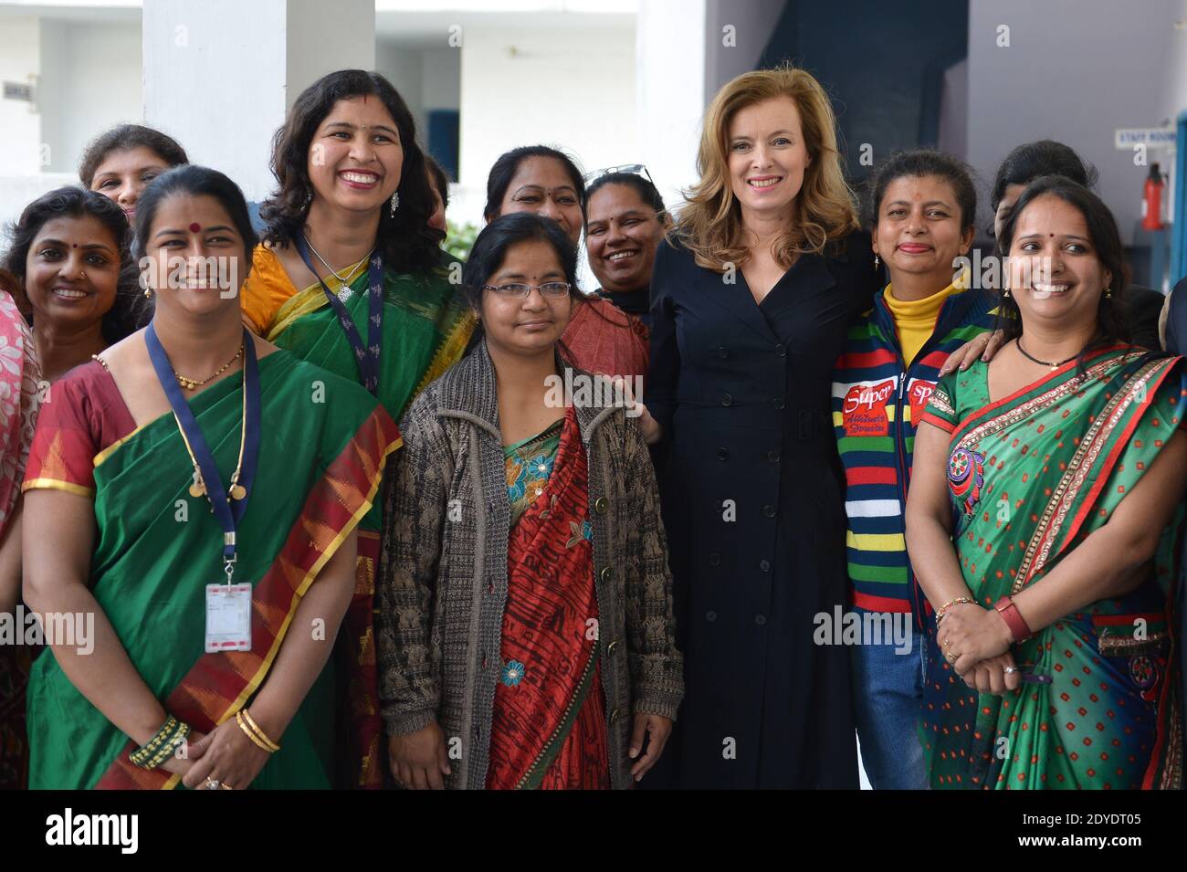 France's first lady Valerie Trierweiler visits an OM Foundation's ...