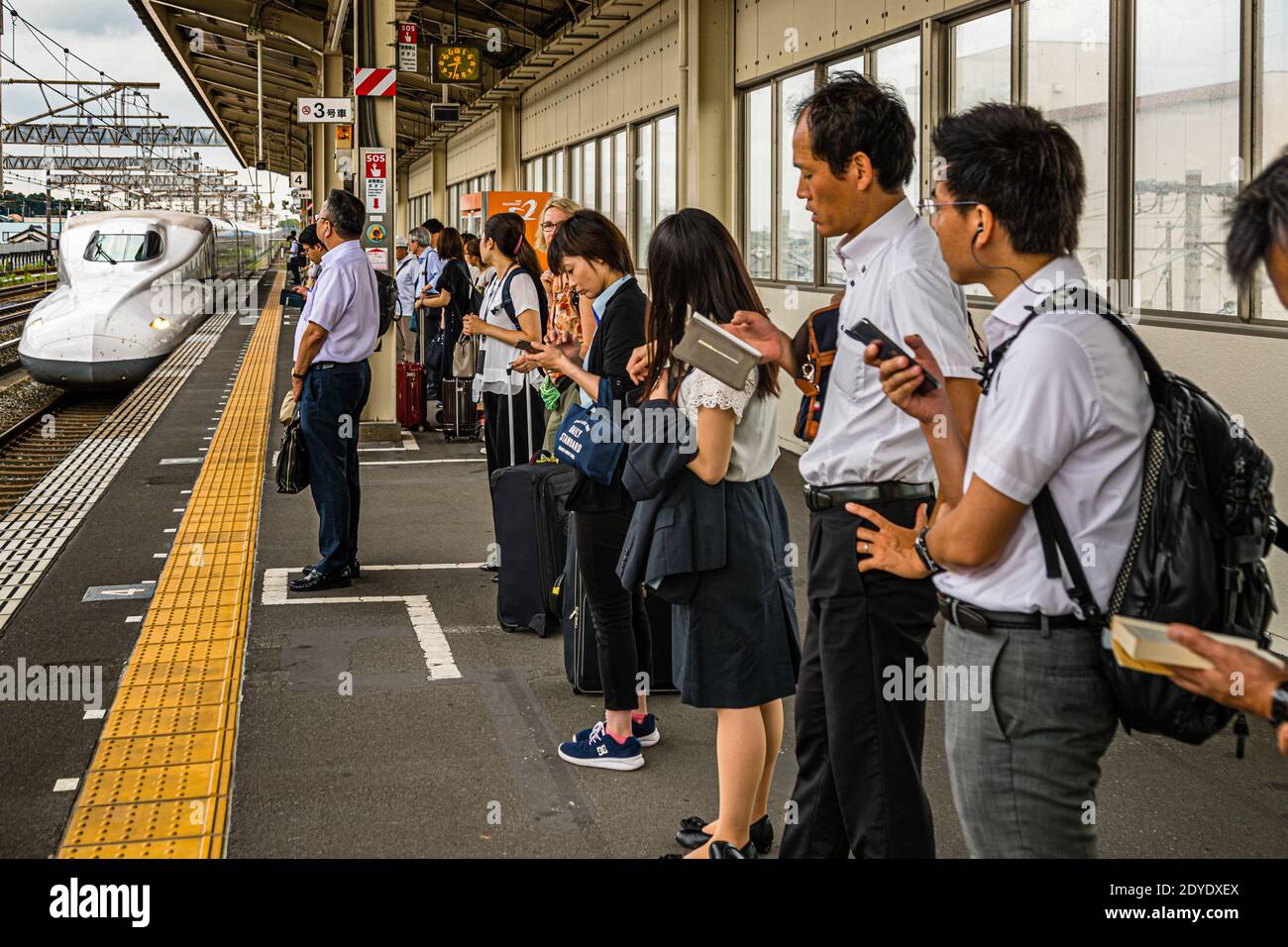 Shinkansen Platform in Kakegawa, Japan. The Shinkansen stops with the ...