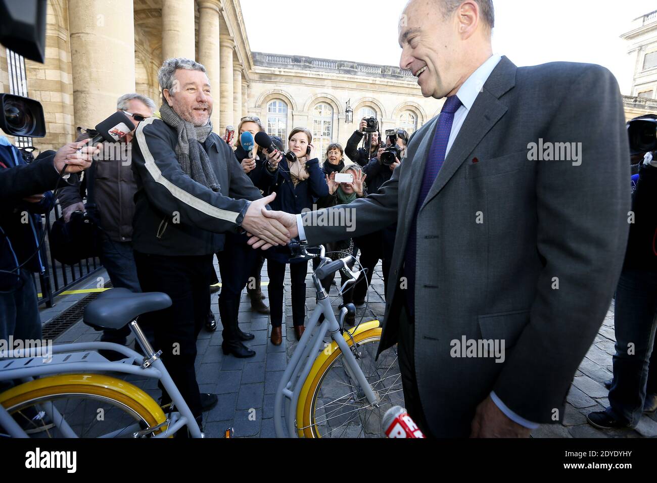 French designer Philippe Starck and the Mayor of Bordeaux Alain Juppe ...