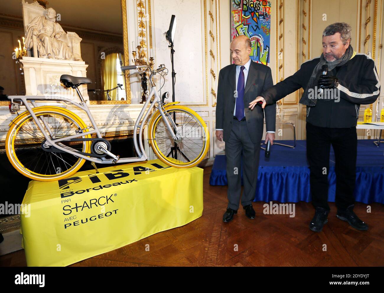 French designer Philippe Starck and the Mayor of Bordeaux Alain Juppe ...