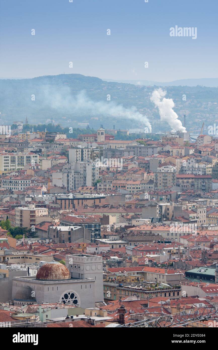 Bird's eye view of Trieste Italy Stock Photo - Alamy