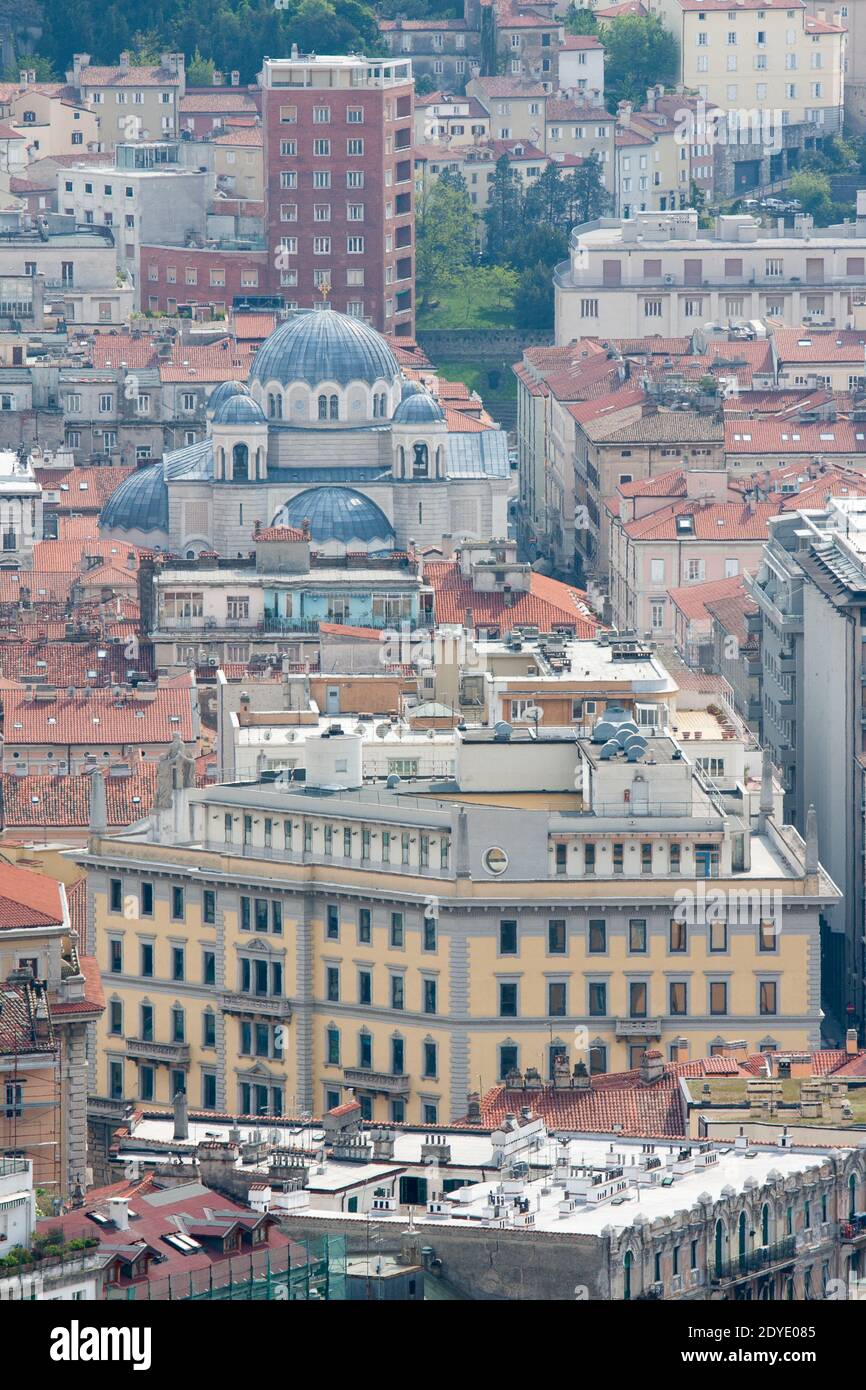 Bird's eye view of Trieste Italy Stock Photo - Alamy