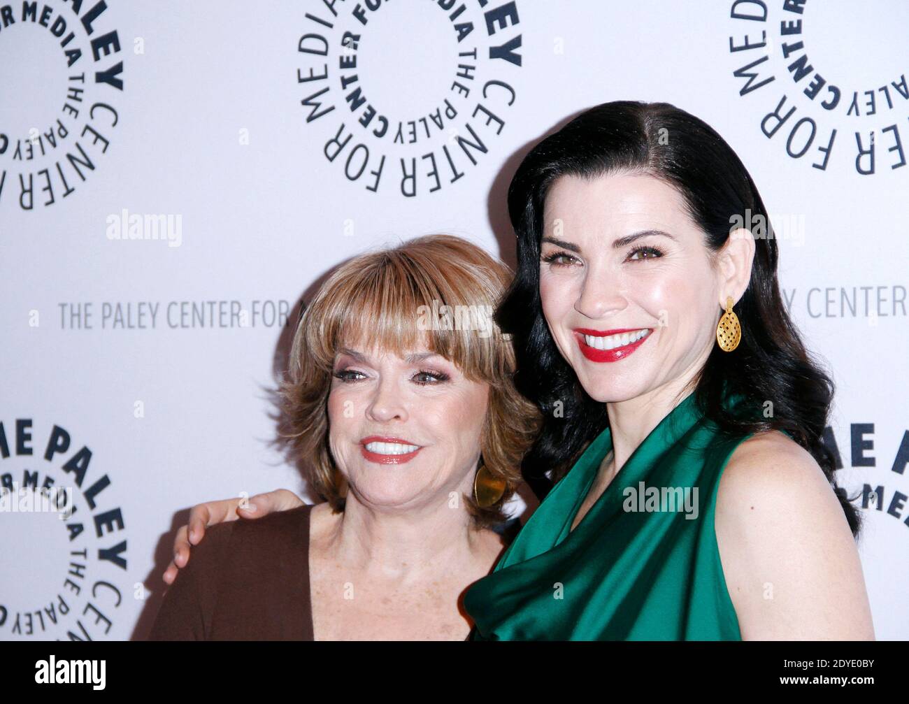 Pat Mitchell and Julianna Margulies pose before speaking at The Paley ...