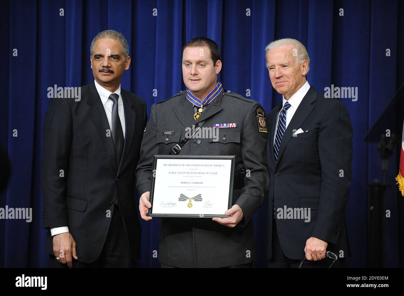 Vice President Joe Biden and Attorney General Eric Holder award Trooper ...