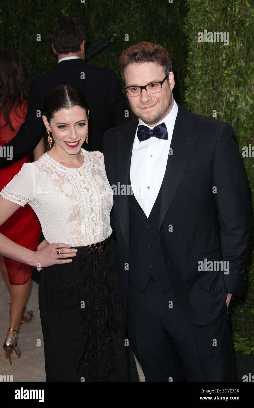 Lauren Miller and Seth Rogen attend the 2013 Vanity Fair Oscar Party ...