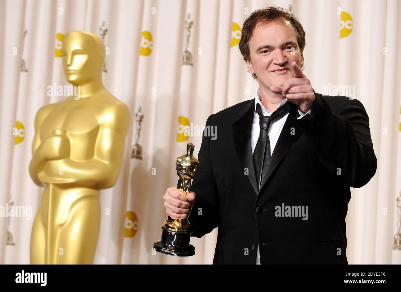Quentin Tarantino poses in the press room during the 85th Annual ...