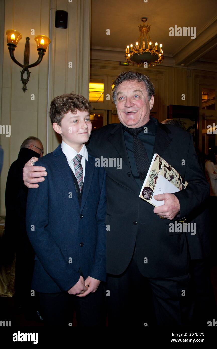 Patrick Rocca and his son Theo attending the 'Gala d'Enfance Majuscule ...