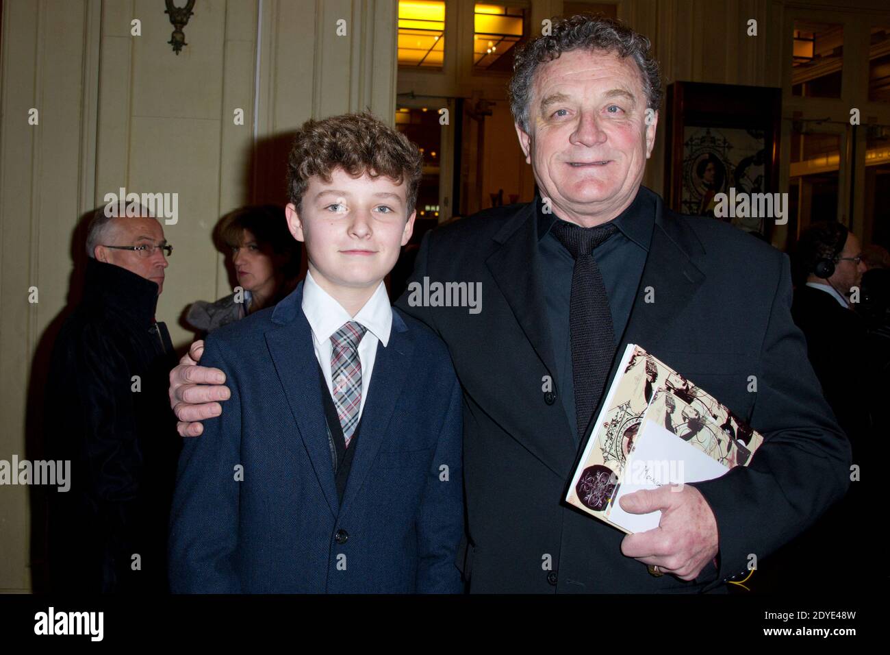 Patrick Rocca and his son Theo attending the 'Gala d'Enfance Majuscule ...