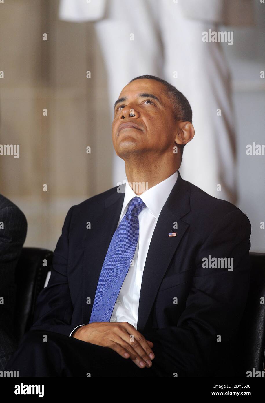 US President Barack Obama attends the unveiling of a statue of African ...