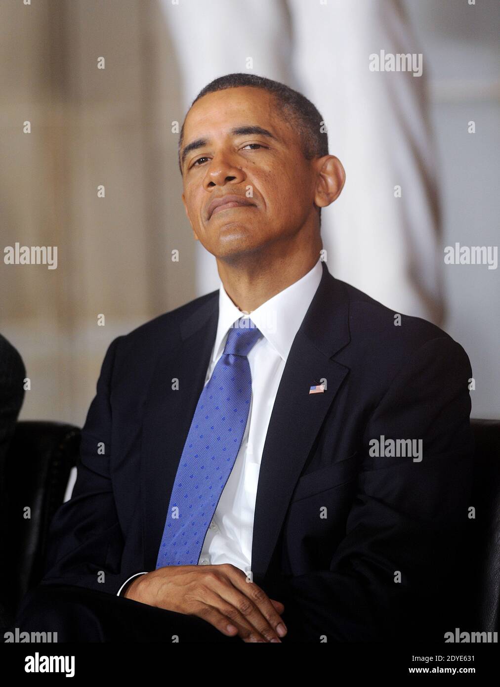 US President Barack Obama attends the unveiling of a statue of African ...