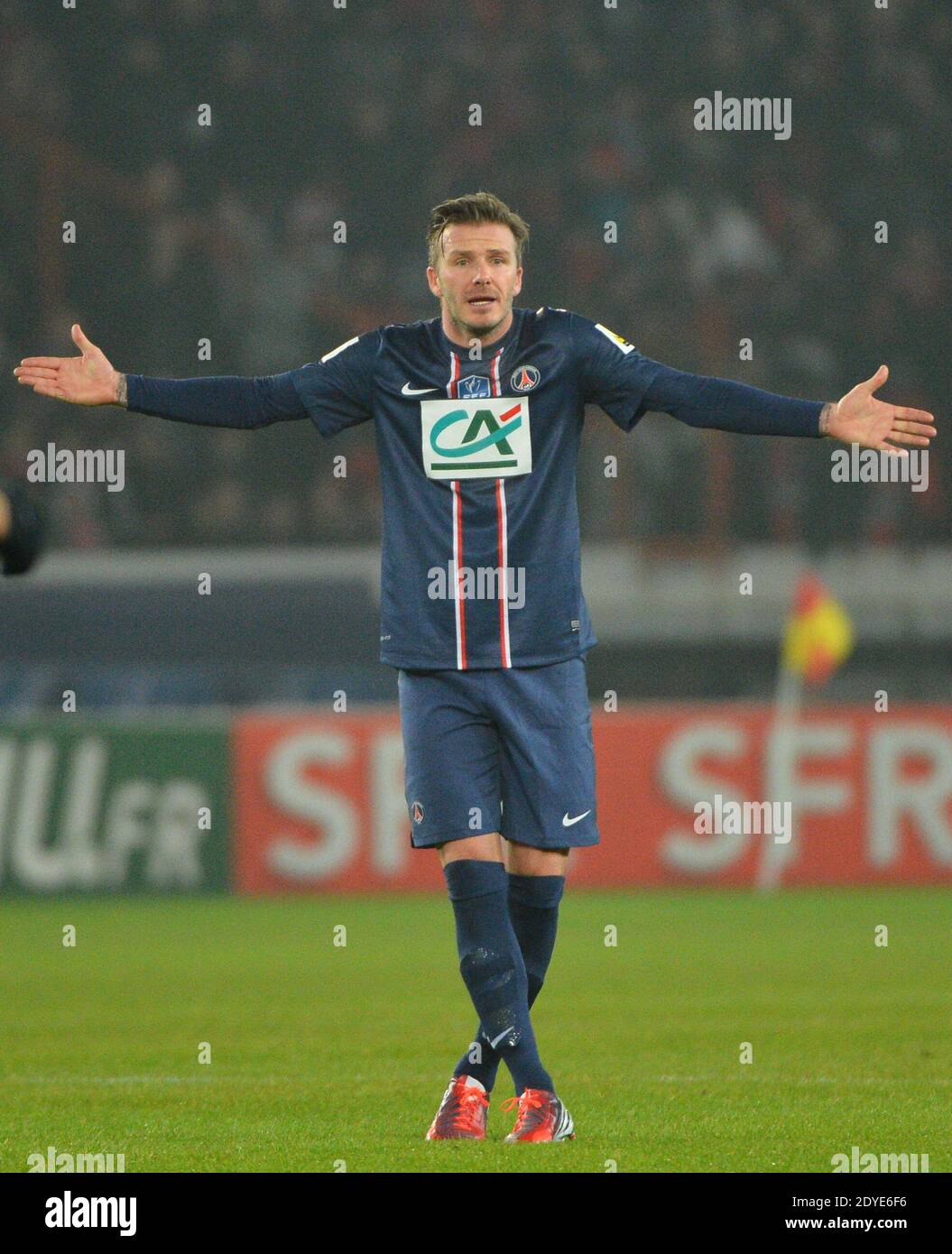 PSG's David Beckham during the French Cup 1/8 round soccer match, Paris ...