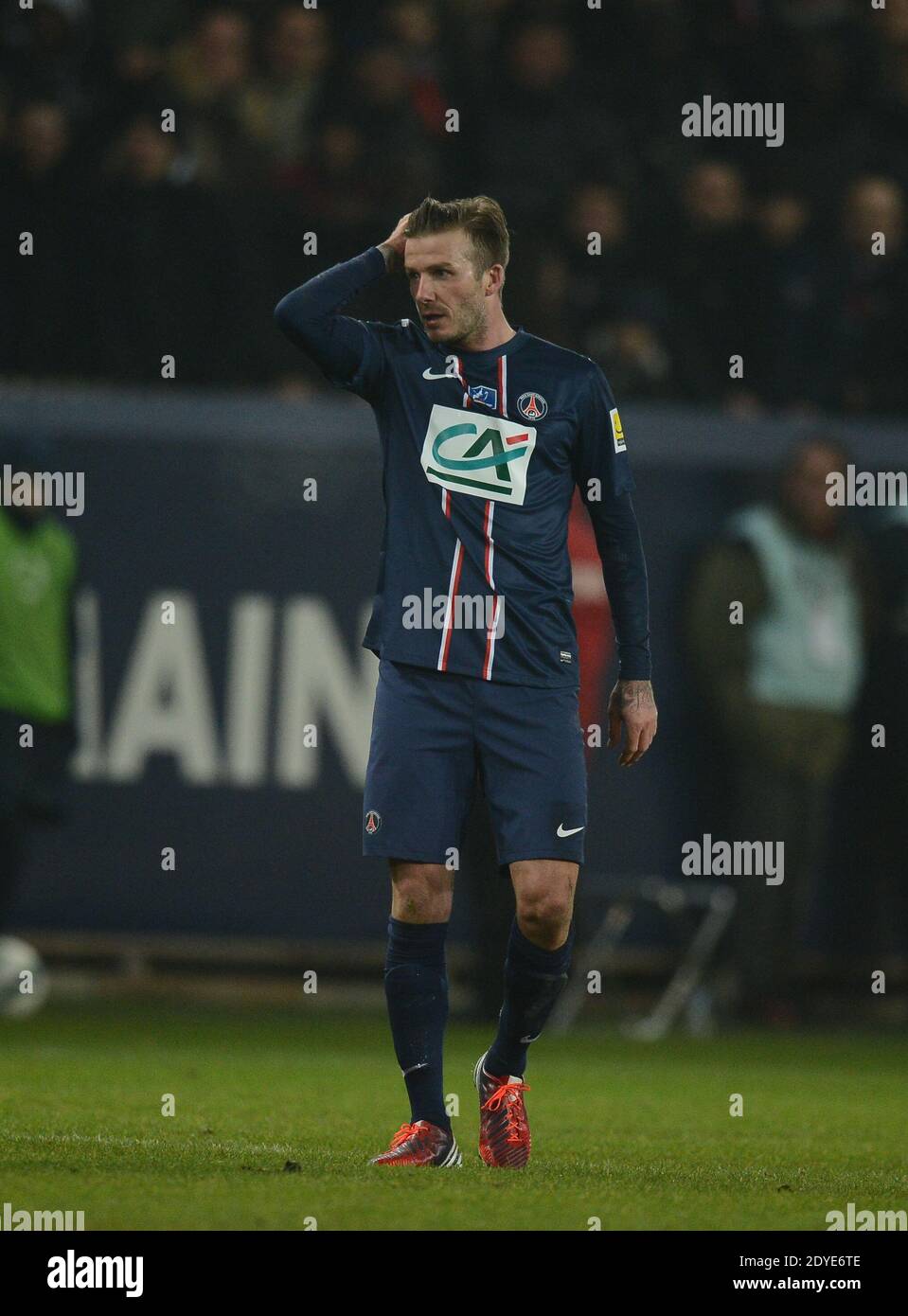 PSG's David Beckham during the French Cup 1/8 round soccer match, Paris ...