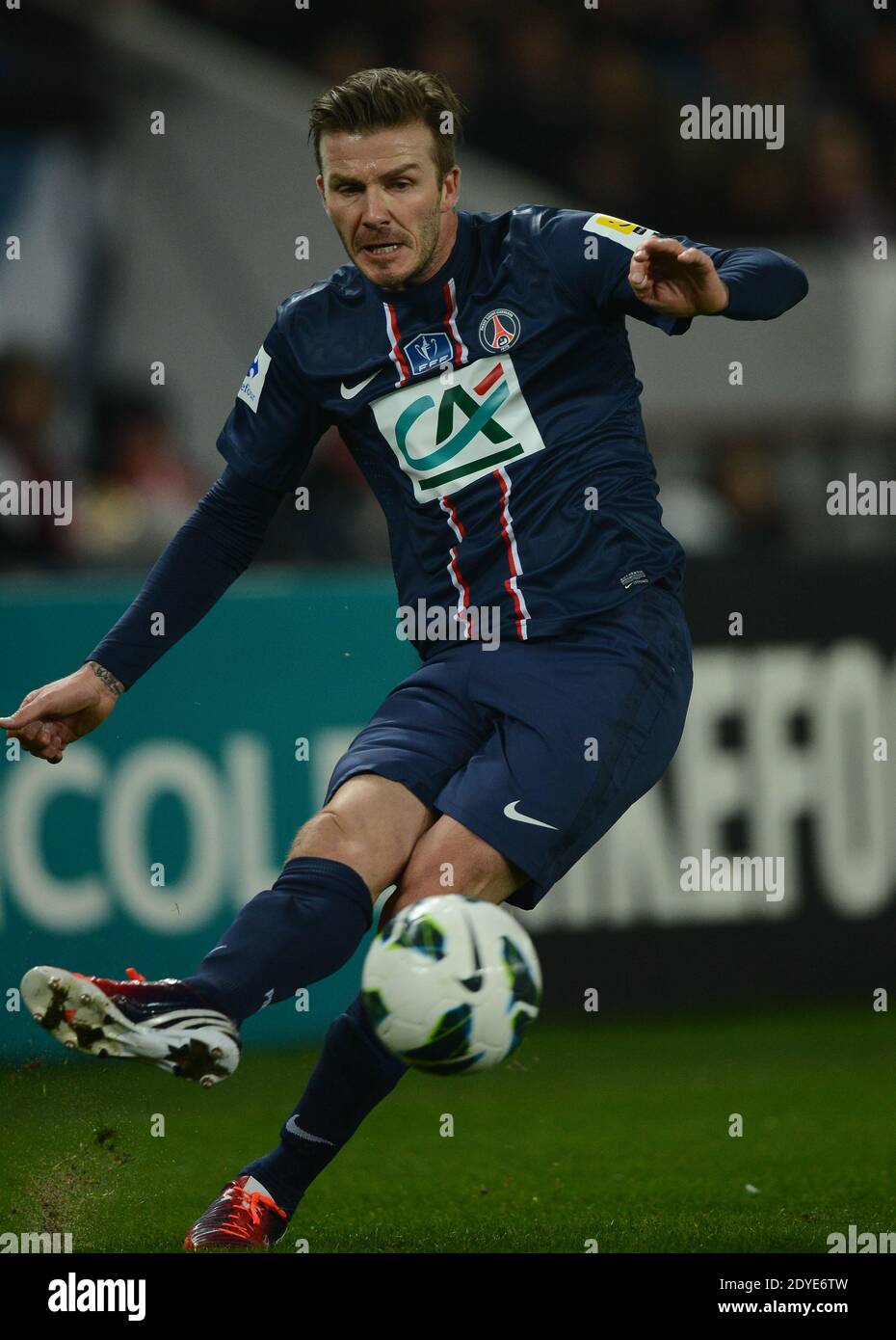 PSG's David Beckham during the French Cup 1/8 round soccer match, Paris ...