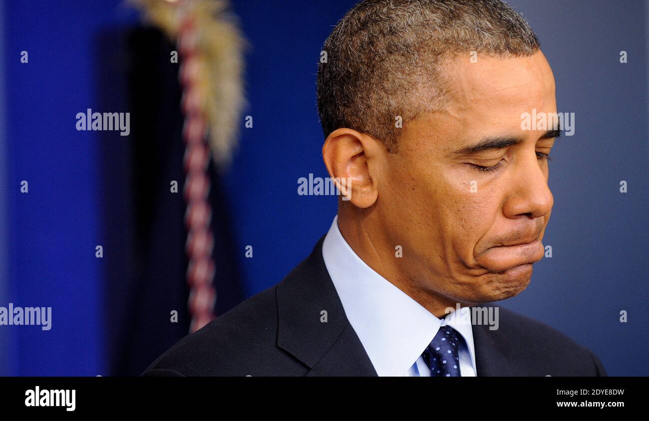 US President Barack Obama addresses the media after a meeting with ...