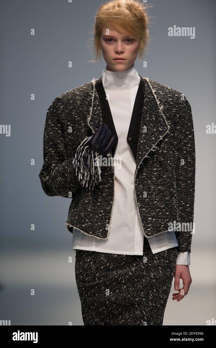 A model displays a creation by Veronique Leroy for her Fall-Winter 2013 ...