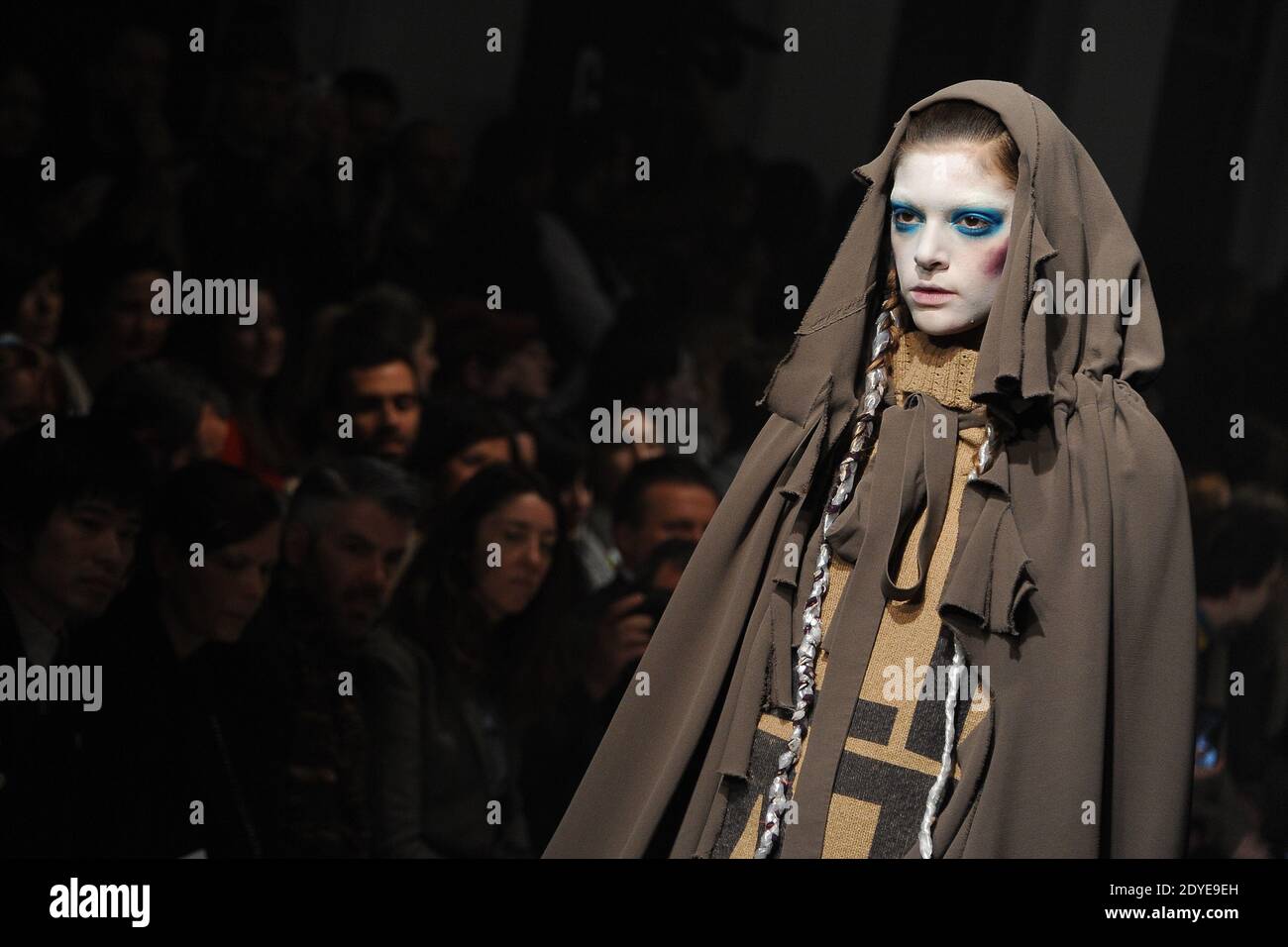 A model displays a creation by Vivienne Westwood on her Fall-Winter ...