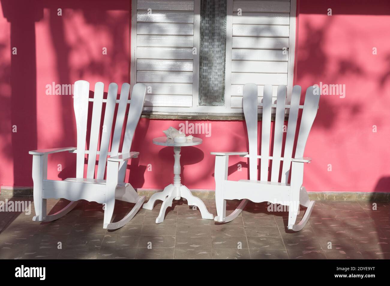 Cuba Chair on porch in Vinales Stock Photo - Alamy