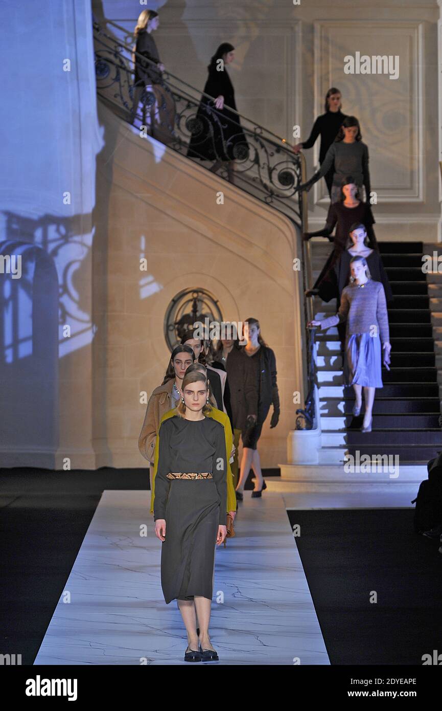 A model displays a creation by Italian-Swedish fashion designer Marco ...