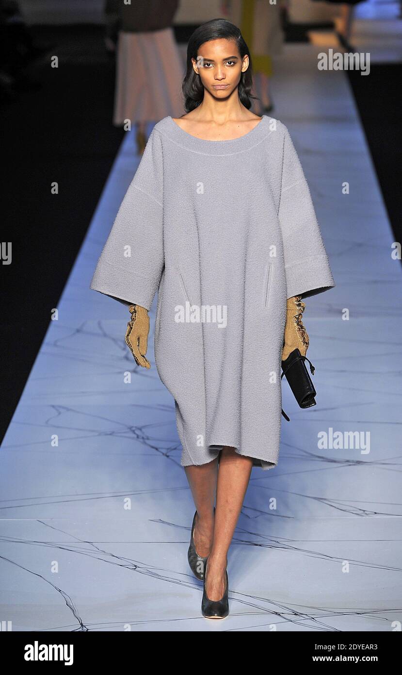 A model displays a creation by Italian-Swedish fashion designer Marco ...