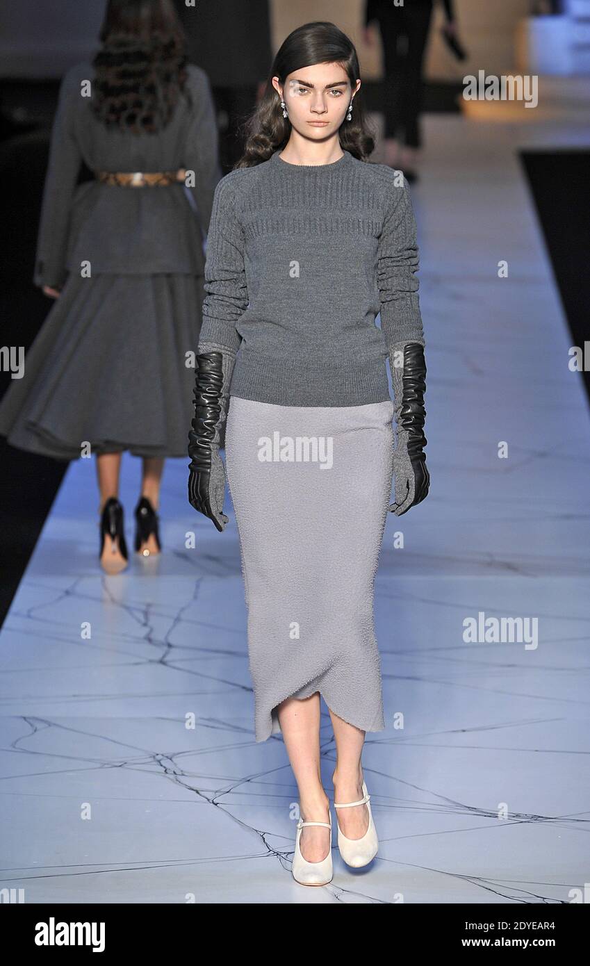 A model displays a creation by Italian-Swedish fashion designer Marco ...