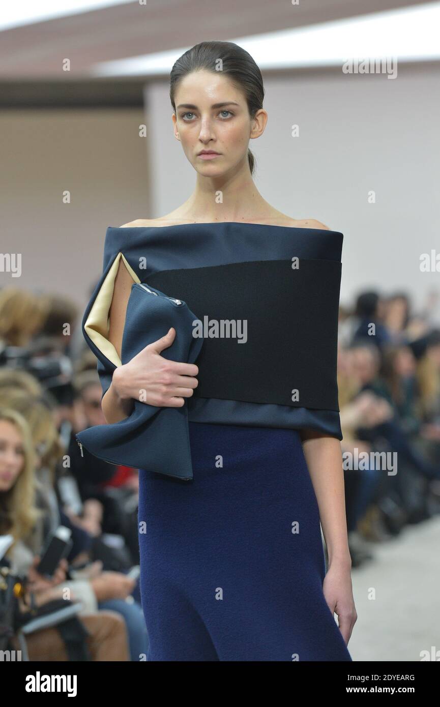A model displays a creation by British designer Phoebe Philo for Celine ...
