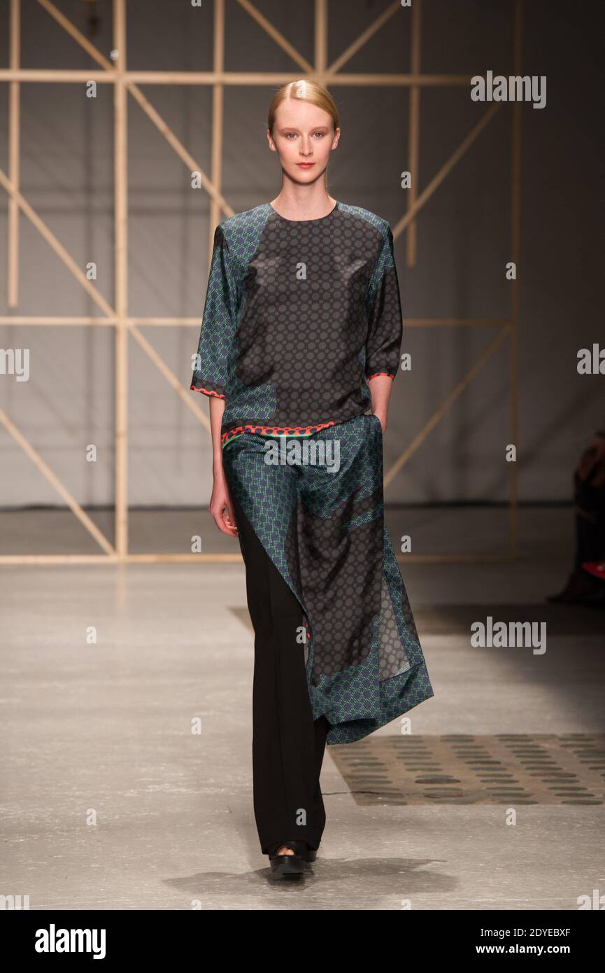 A model displays a creation by German designers Otto Droegsler and ...