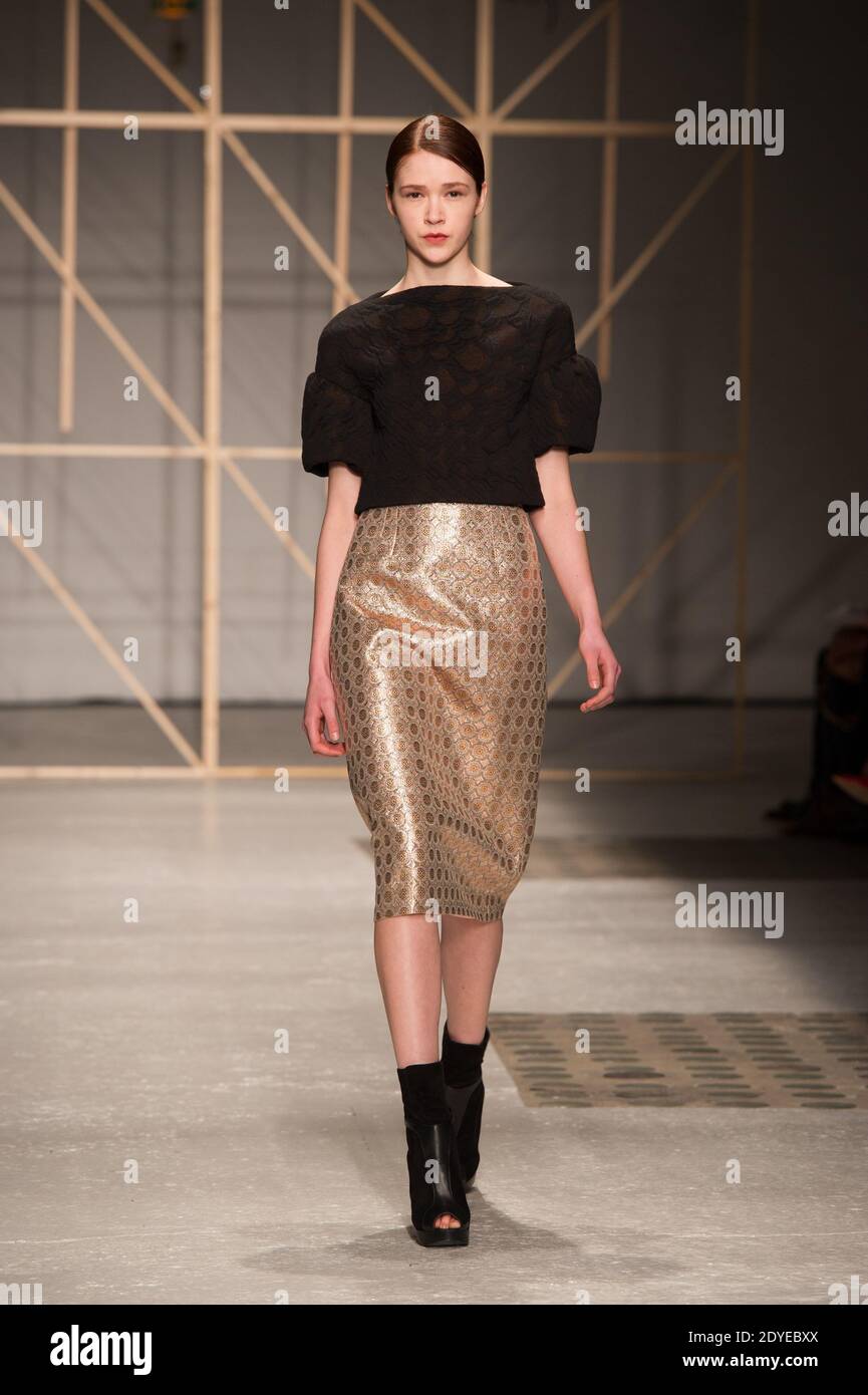 A model displays a creation by German designers Otto Droegsler and ...