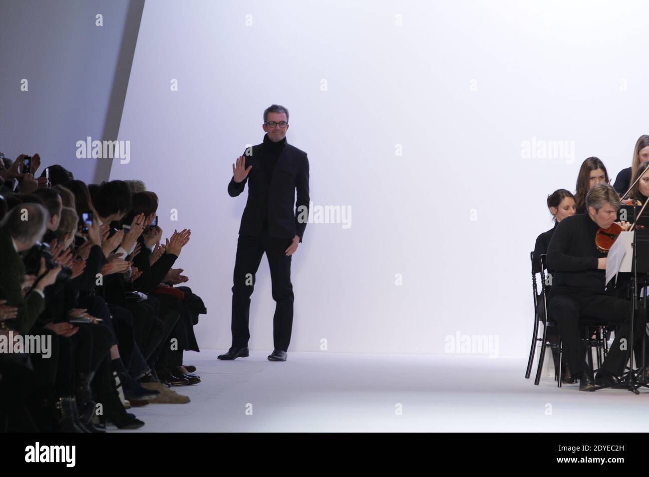 Designer Albert Kreimer makes an appearance at the end of Akris Fall ...