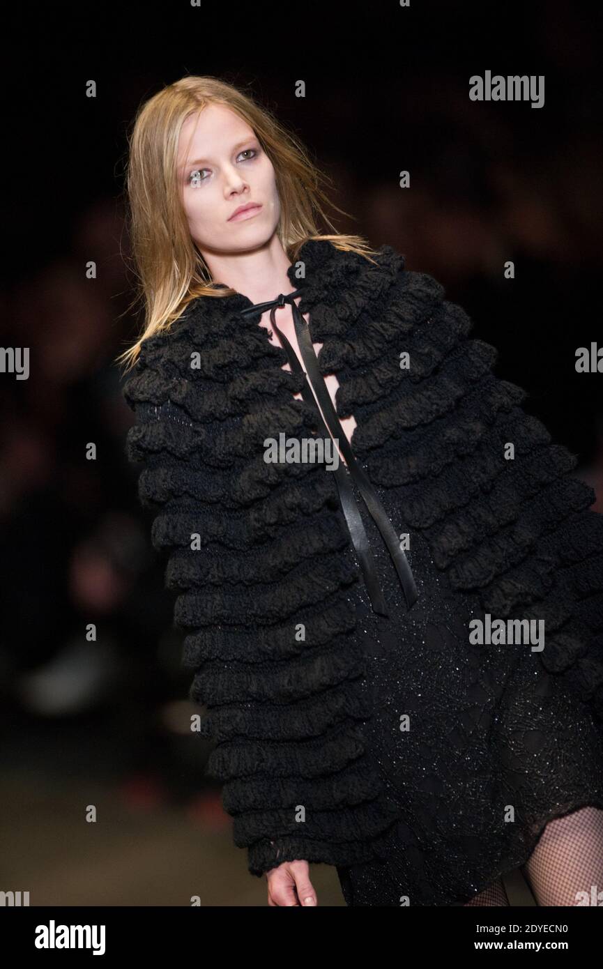 A model displays a creation For Yves Saint Laurent Fall-Winter 2013/ ...