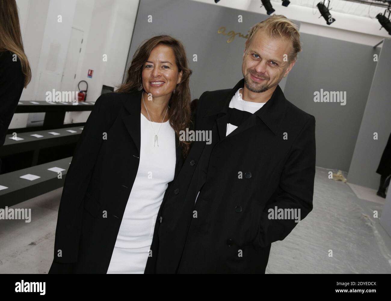 Jade Jagger and her husband Adrian Fillary attending Agnes B's Fall ...