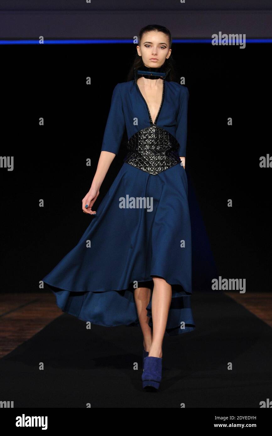 A model displays a creation by Fatima Lopes designer for her Fall ...