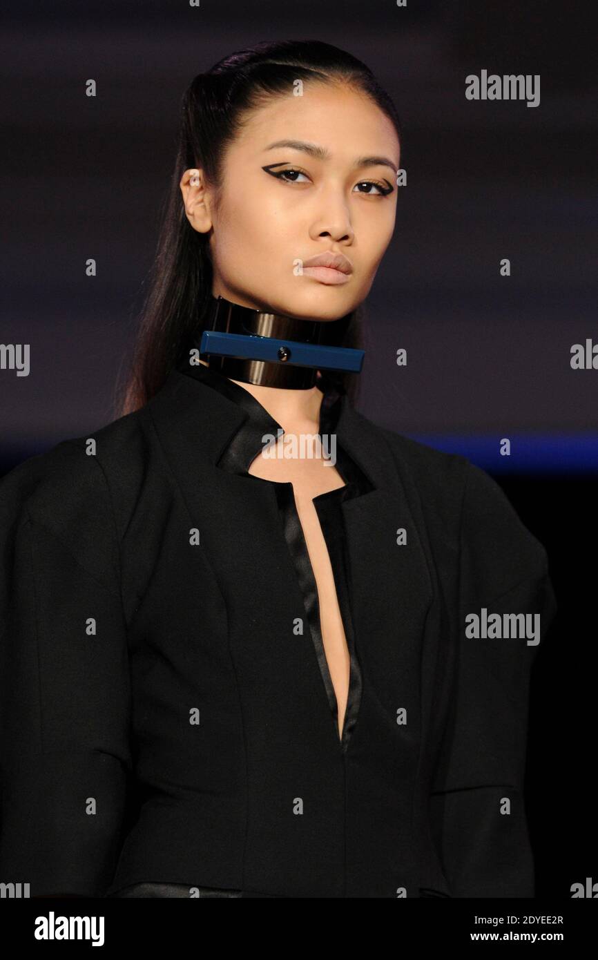 A model displays a creation by Fatima Lopes designer for her Fall ...