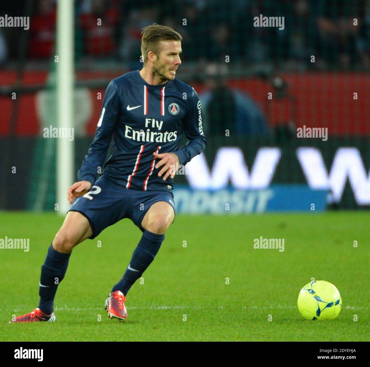 PSG's David Beckham during the French First League soccer match, PSG vs ...