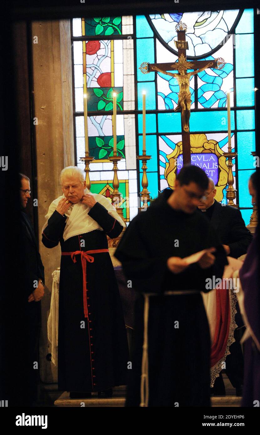 Italian cardinal and Milan archbishop Angelo Scola leads a mass at the ...