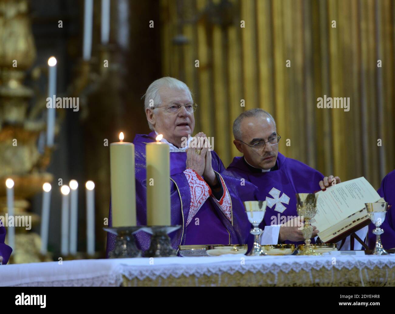 Italian cardinal and Milan archbishop Angelo Scola leads a mass at the ...