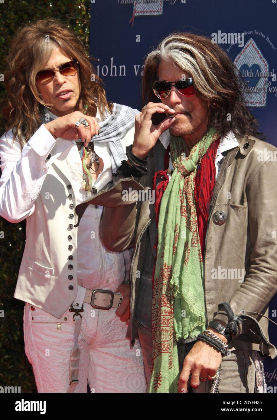 Steven Tyler and Joe Perry arriving at the 10th Annual Stuart House ...