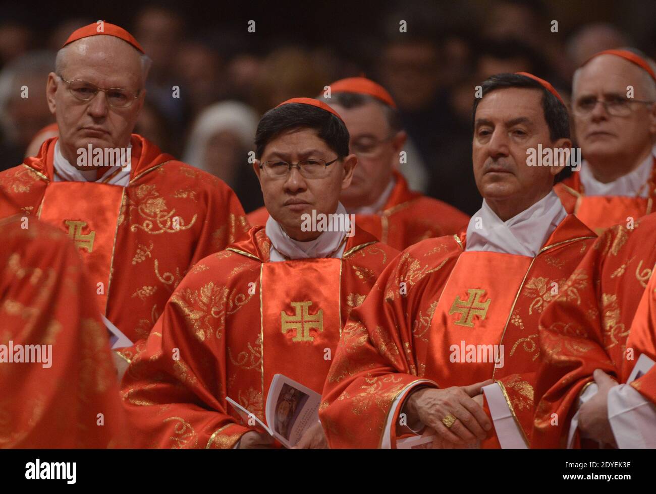Cardinals Peter Erdo, Luis Antoni Tagle and Ruben Salazar Gomez ...