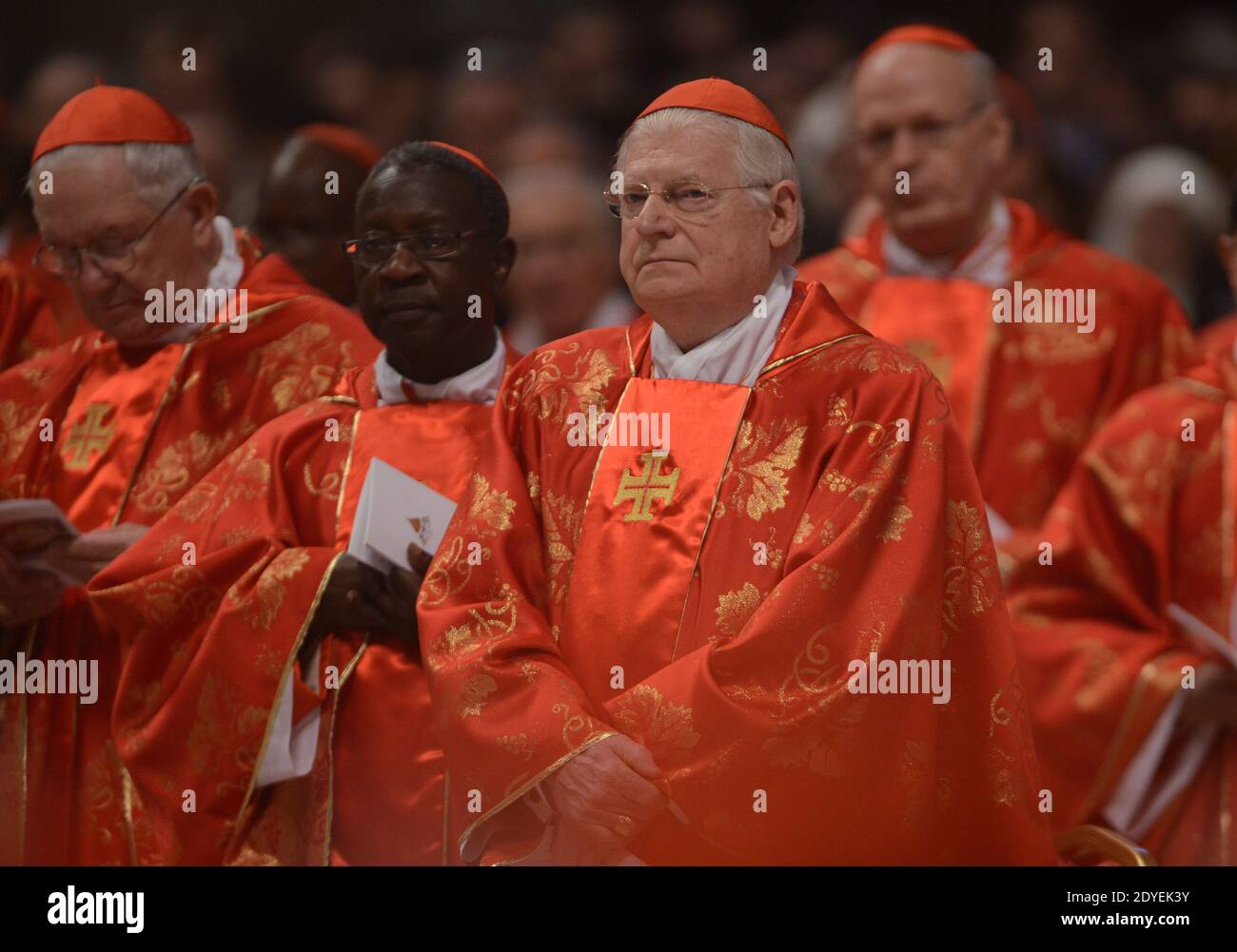 Italian Cardinal Angelo Scola attends a Mass before entering conclave ...
