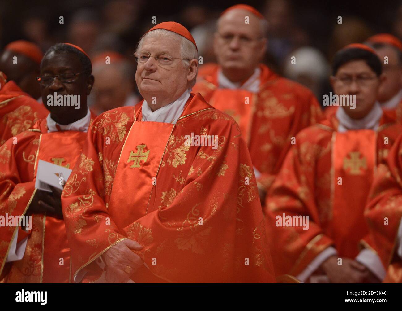 Italian Cardinal Angelo Scola attends a Mass before entering conclave ...
