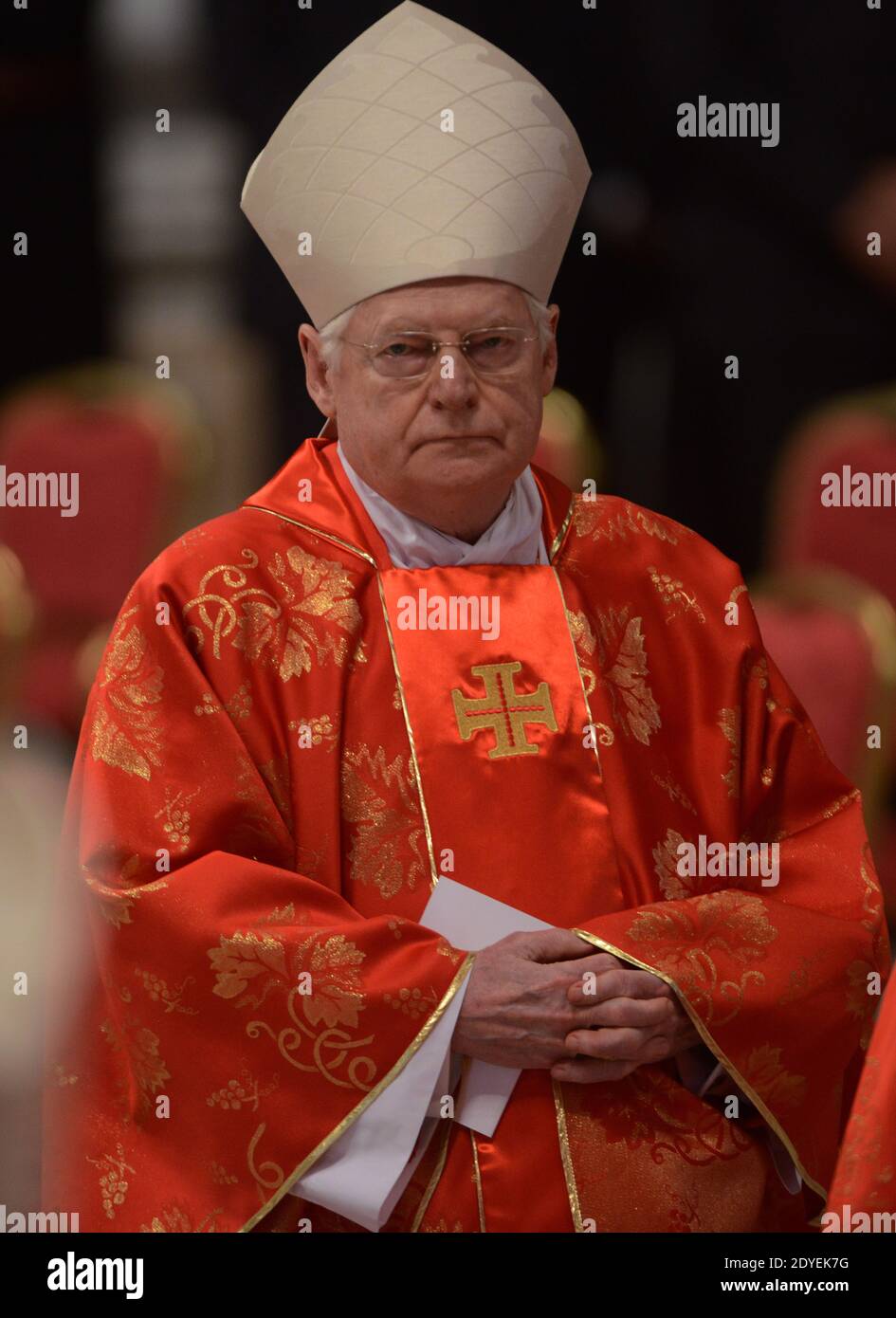 Italian Cardinal Angelo Scola attends a Mass before entering conclave ...