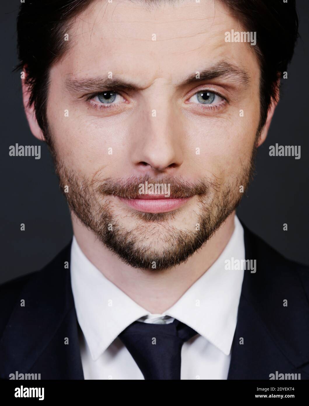 Exclusive. French actor Raphael Personnaz posing during a photo shoot ...