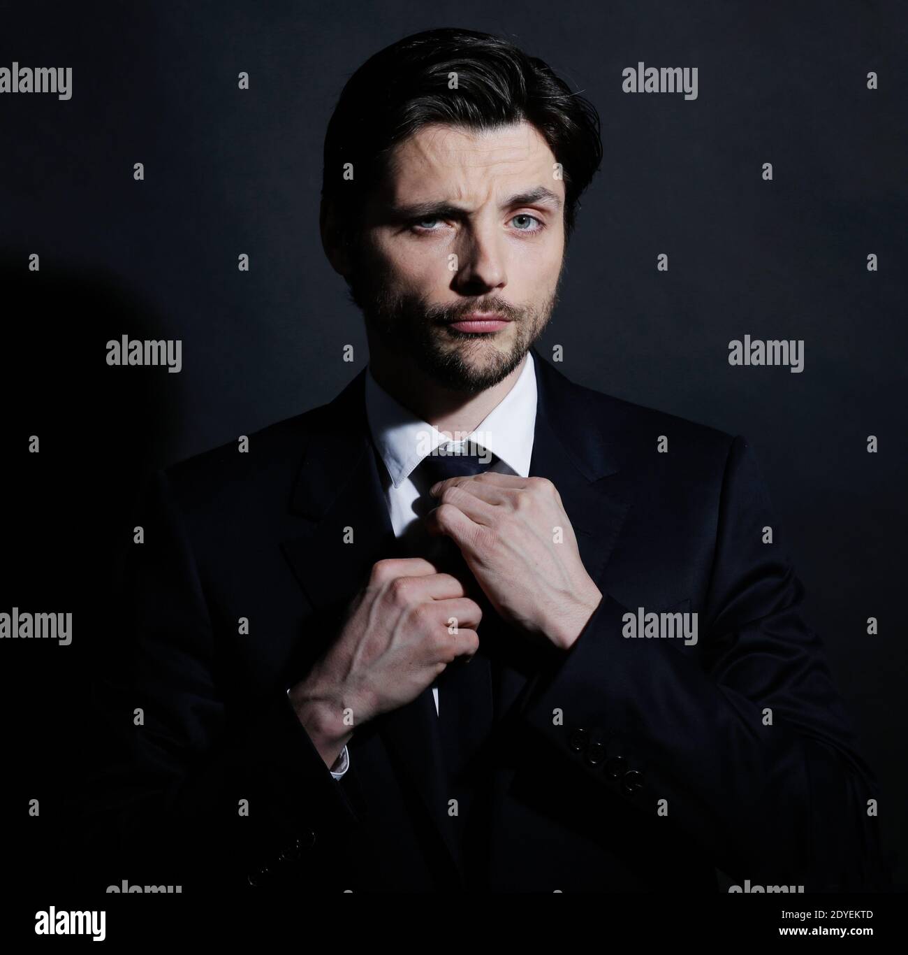 Exclusive. French actor Raphael Personnaz posing during a photo shoot ...