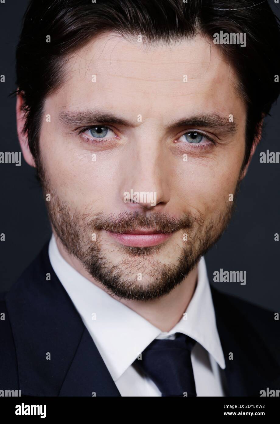 Exclusive. French actor Raphael Personnaz posing during a photo shoot ...