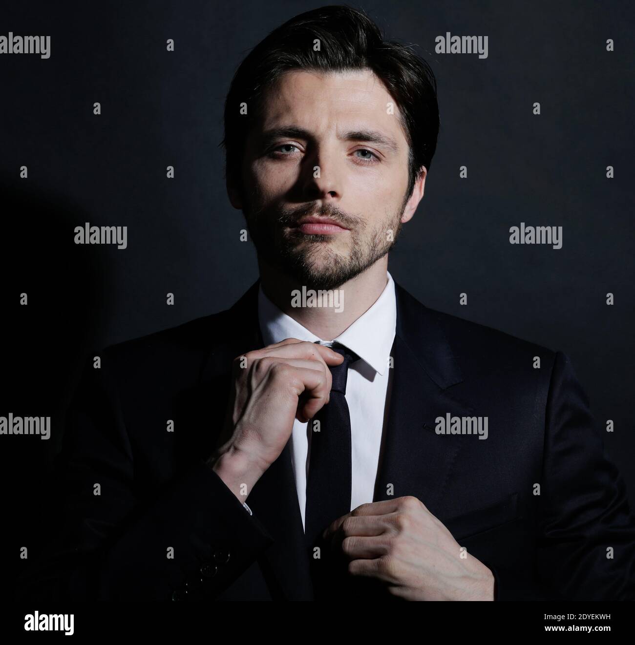 Exclusive. French actor Raphael Personnaz posing during a photo shoot ...