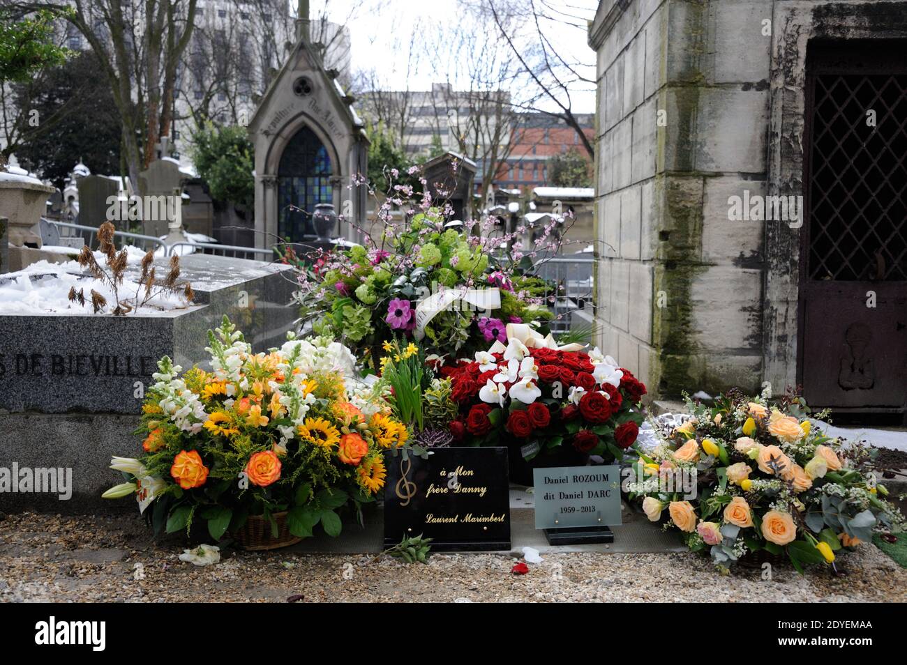 Daniel Darc's funeral in Montmartre's cemetery in Paris, France on ...