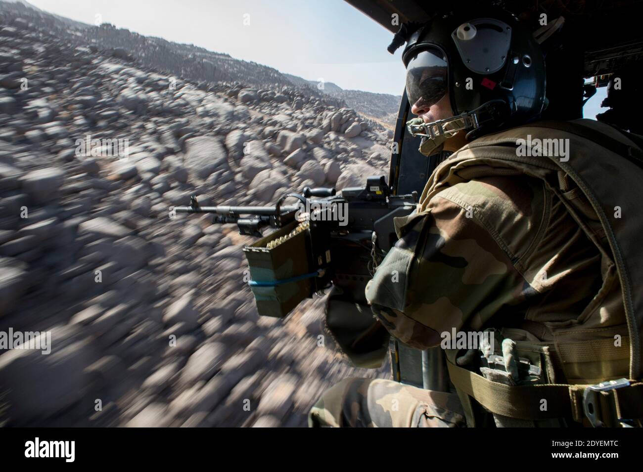 Handout photo released by French army on March 14 shows a French gunner ...