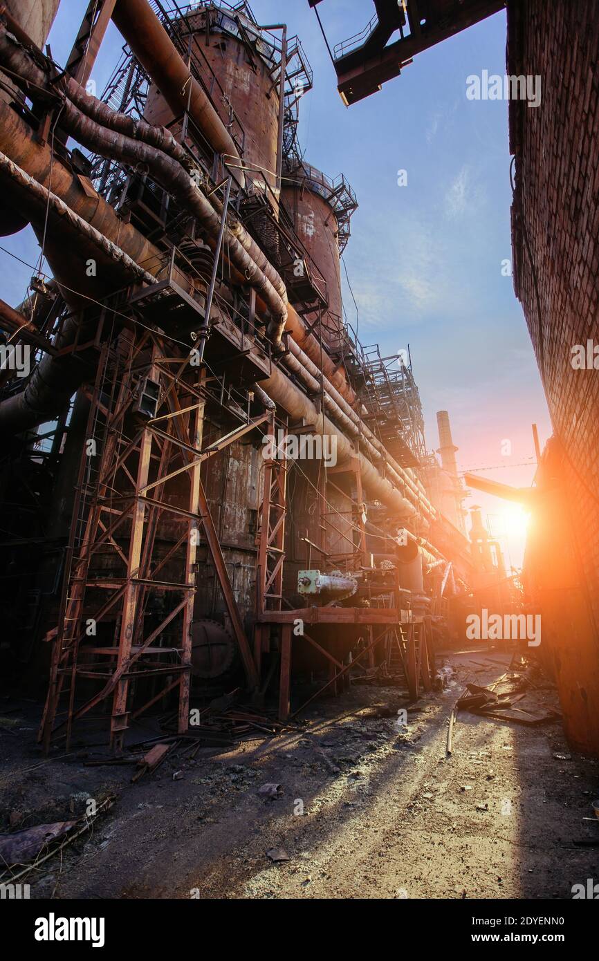 Blast furnace equipment of the metallurgical plant Stock Photo - Alamy